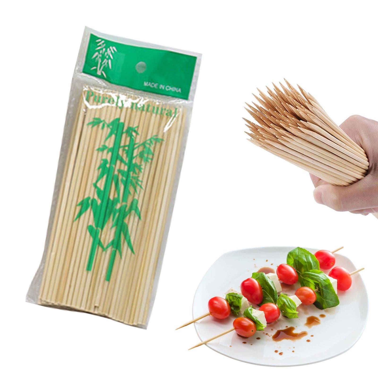Yangee 100pcs Disposable Wooden Toothpicks Sticks Kabob Skewers ...