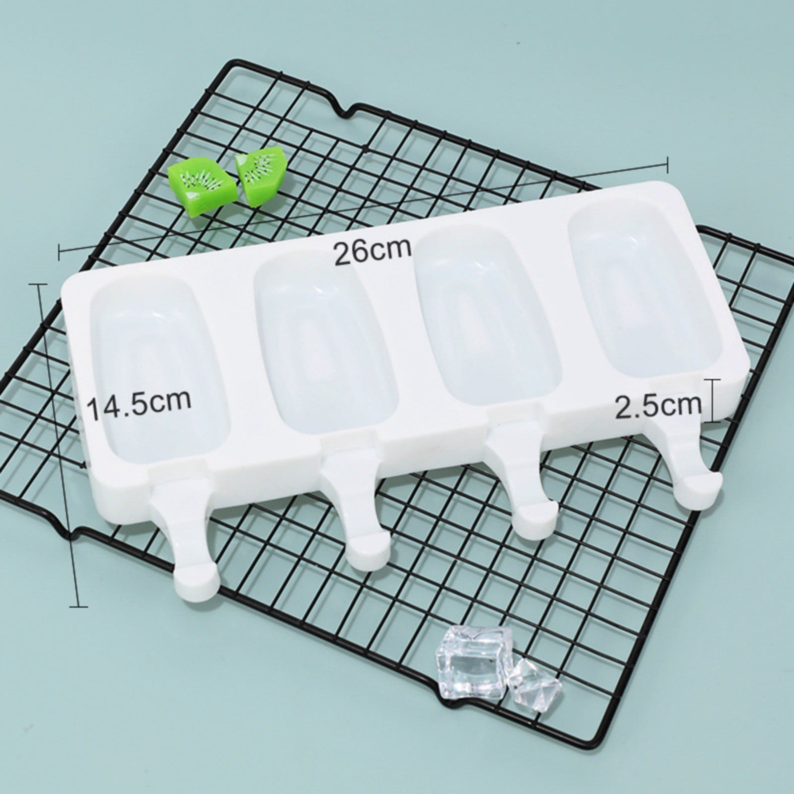 Yangee 4 Cavity Oval Silicone Reusable Ice Bars Classical Ice Tray For ...