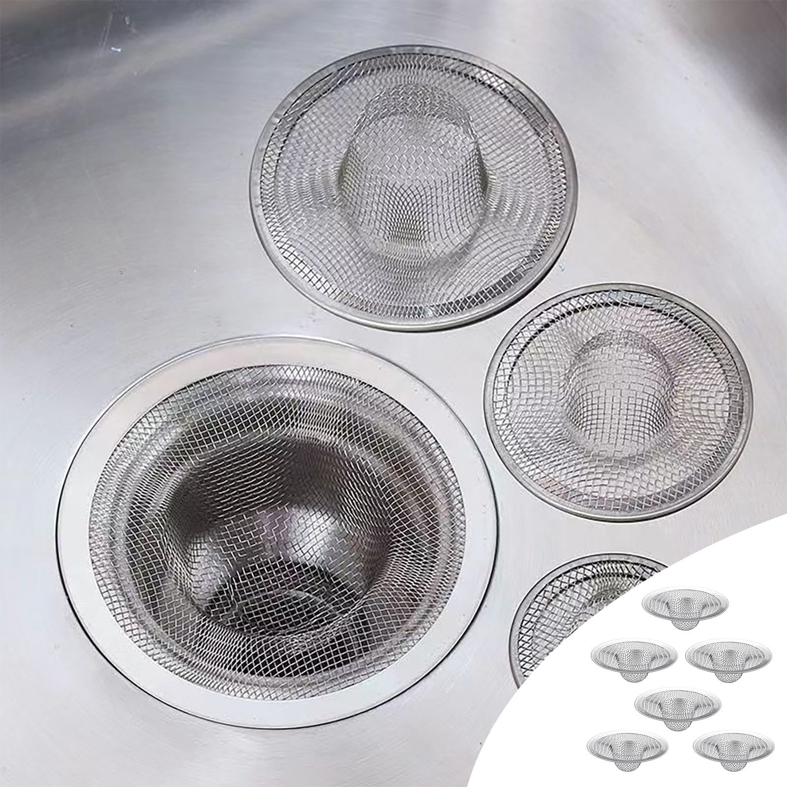 Yangee 6PC Stainless Drain Hair Catcher Bathtub Shower Drain Cover ...