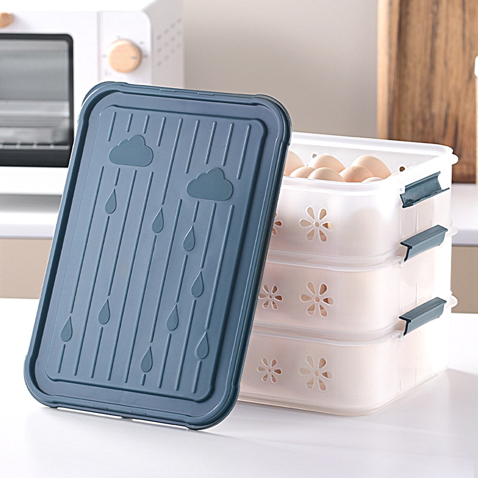 Yangee Egg Container Refrigerator Deviled Egg Tray With Lid For Eggs ...