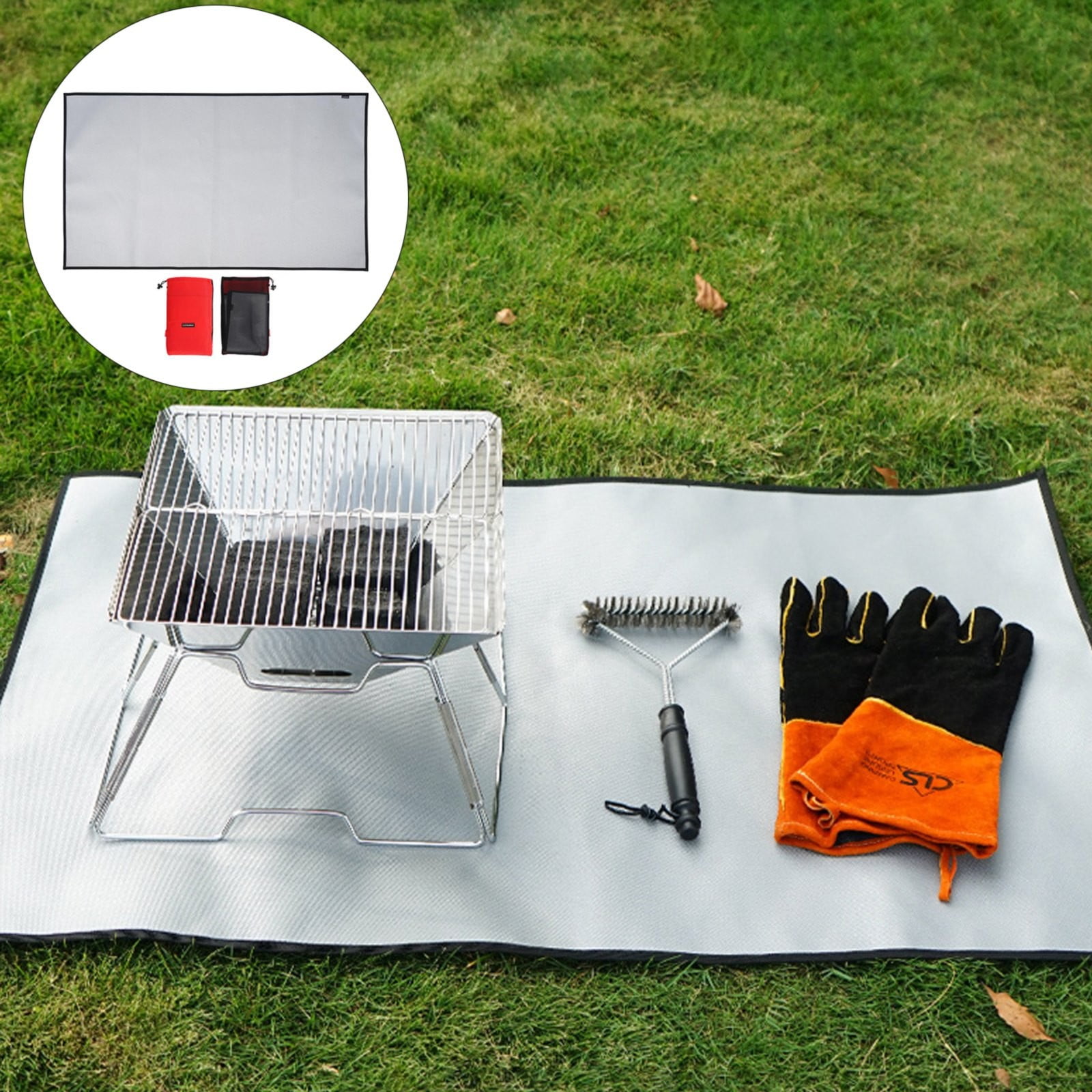 Yangee Fireproof Mat Outdoor Camping Cloth Grill Mats Flame Retardant ...