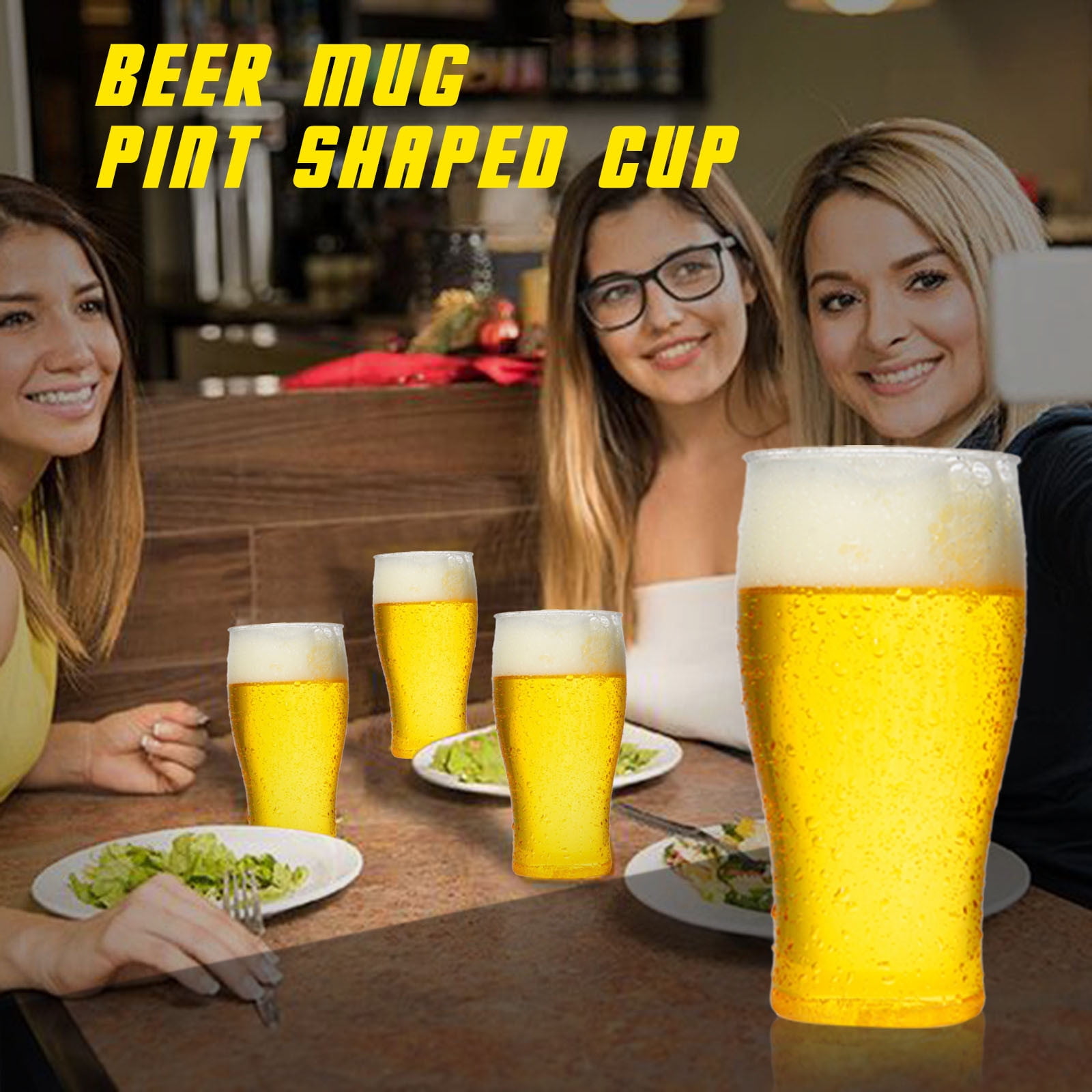Yangee Host Beer Glass, Freezer Gel Chiller Double Wall Plastic Frozen ...