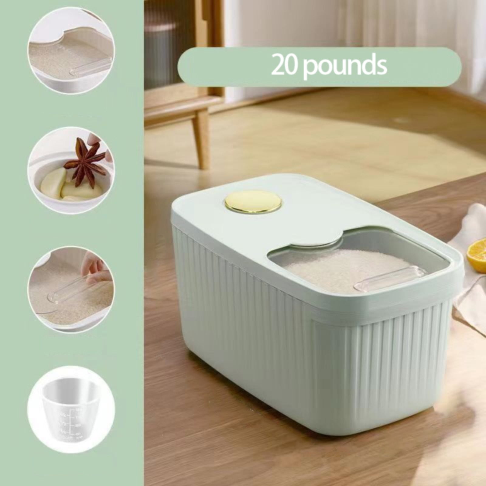 Yangee Large Capacity Clear Plastic Rice Container Grain Cereal Flours ...