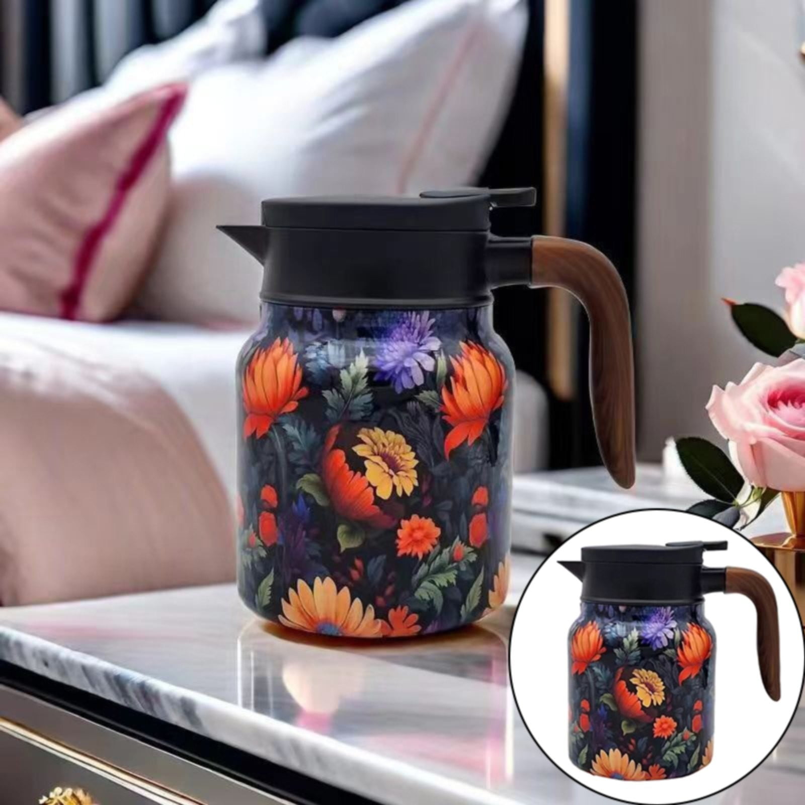 Yangee Tea Pot Vintage Floral Pattern Tea Pot– In Infuser Insulated Tea ...
