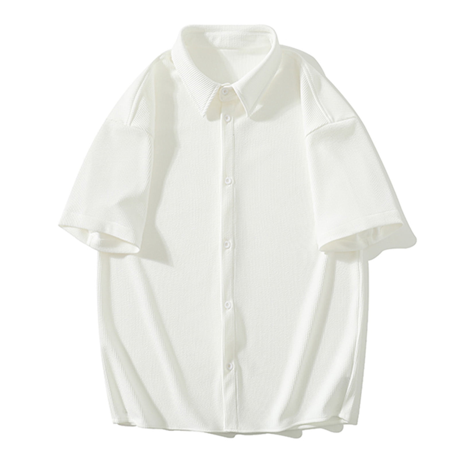 Yanghang Shirts For Men Mens T-Shirts Men'S Casual Shirt Short Sleeve Turn-Down Collar Button ...