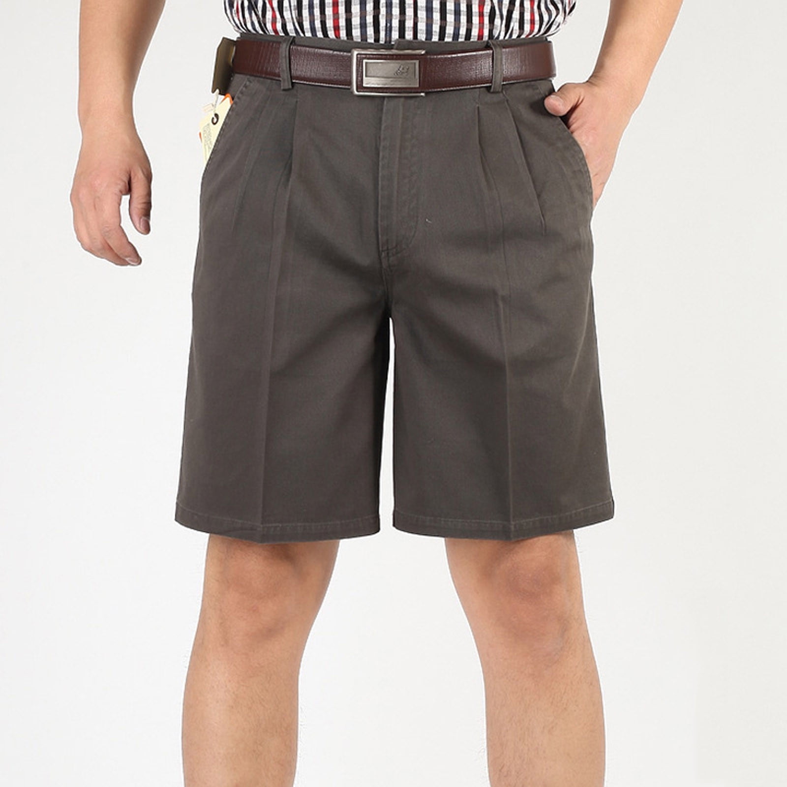 Yanghang Work Pants Men's Bipleat Shorts High Waist Fifth Pants Thin ...