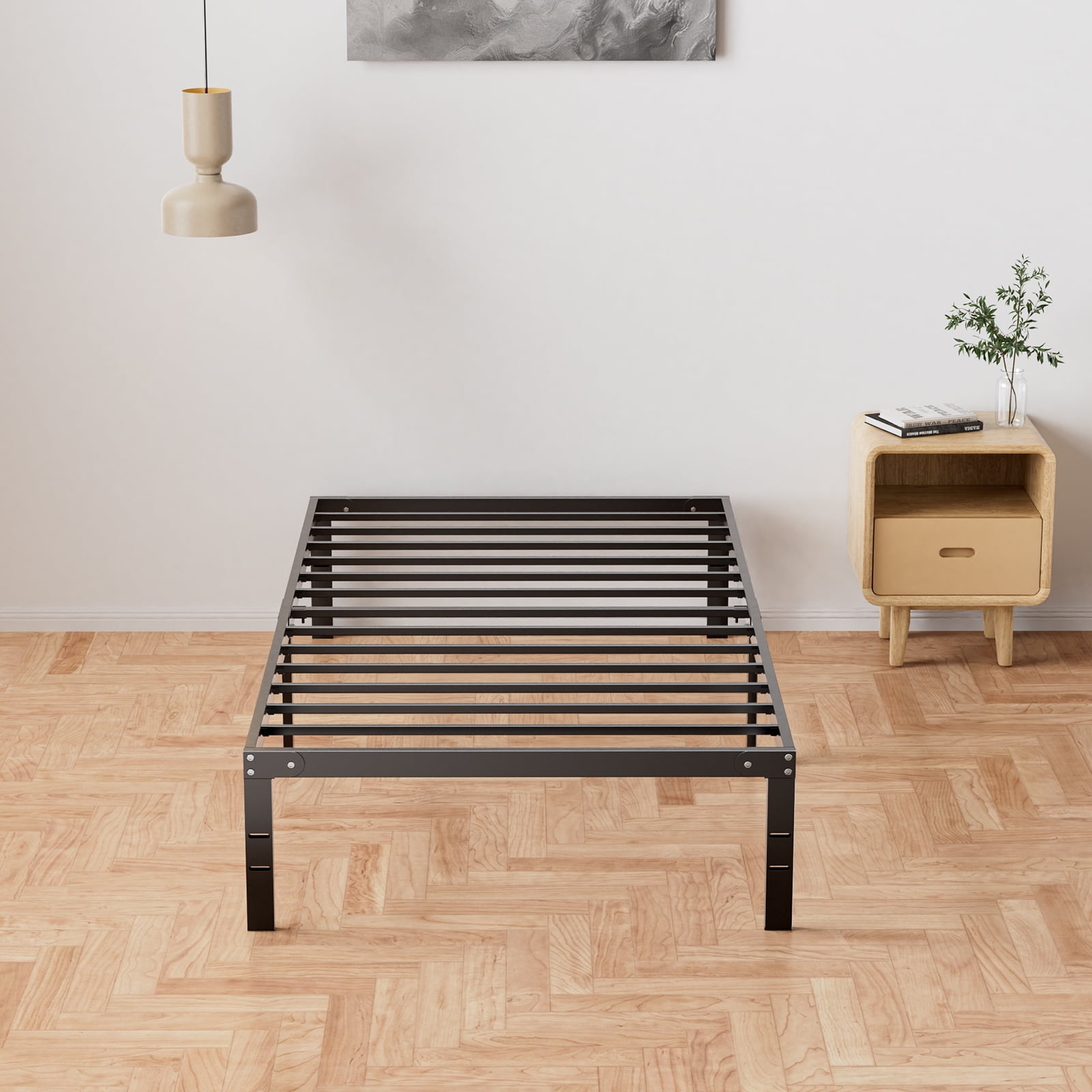 Yangming Bed Frame, Durable Metal Platform Bed Frame with Underbed ...