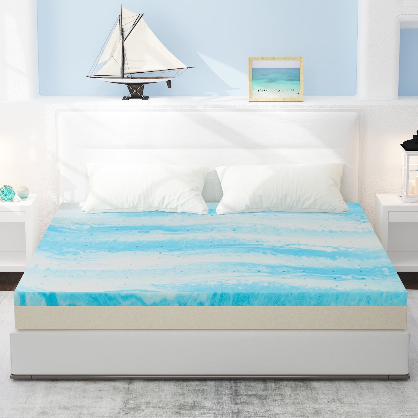 SIMENMAX 3 Inch Twin Memory Foam Mattress Topper, Medium Firm Gel, Cool ...