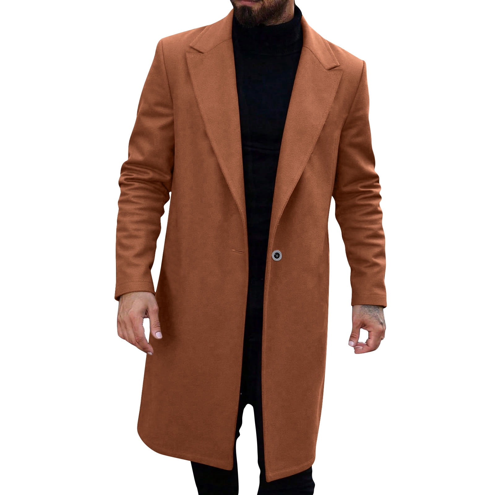 Yangnuo Mens Fashion Warm Solid Color Coat Jackets 2025 Fall Winter ...