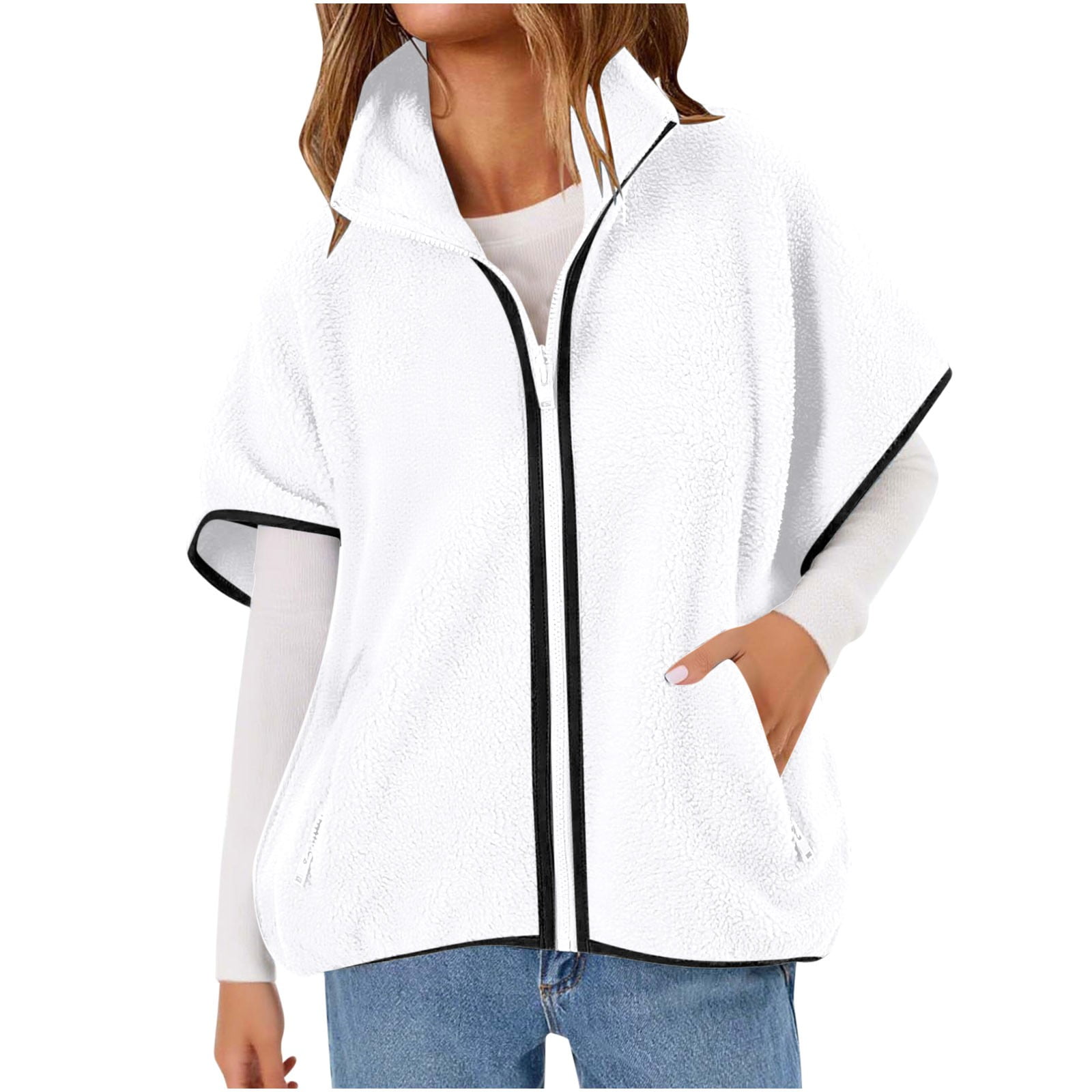 Yangnuo Womens Trendy Casual Warm Comfy Quarter Sleeves Vest Jackets ...