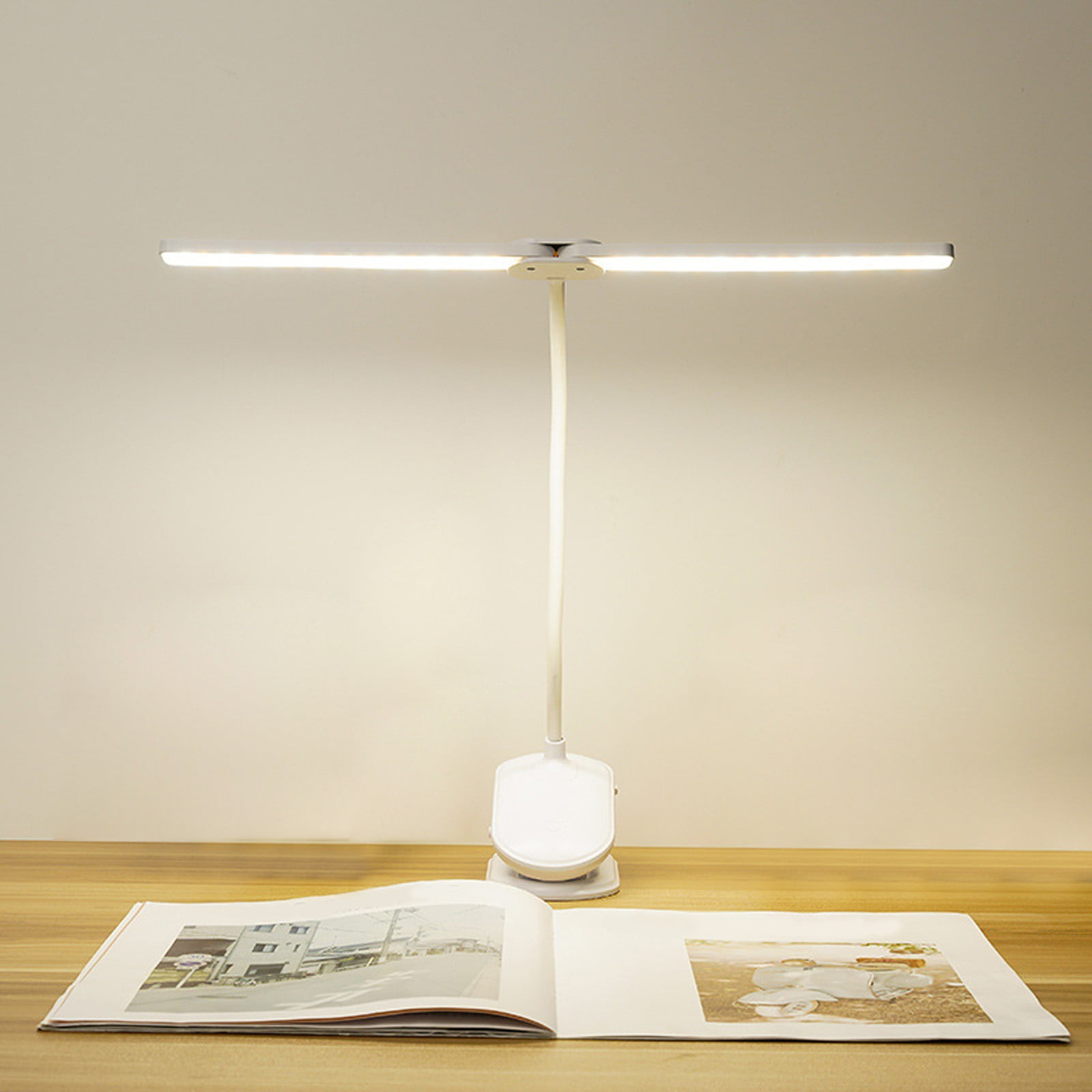 YanguioClip Desk Lamp With Dual Adjustable Light Source Light LED ...