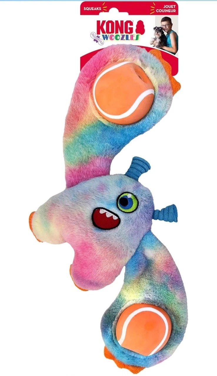 Yani -Kong Monster Woozles Medium Squeaky Arm Balls Tug & Shake Dog Toy ...