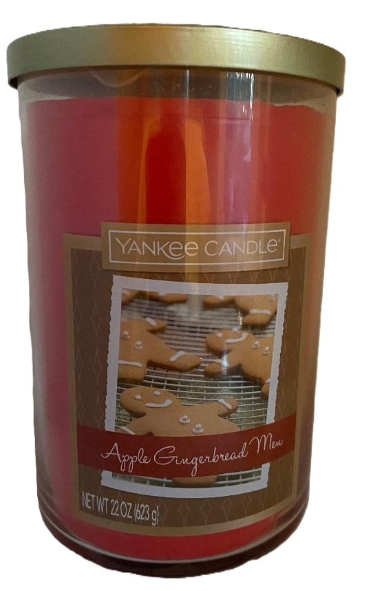 Yankee Candle APPLE GINGERBREAD MAN Large 2-Wick 22oz Holiday Tumbler ...