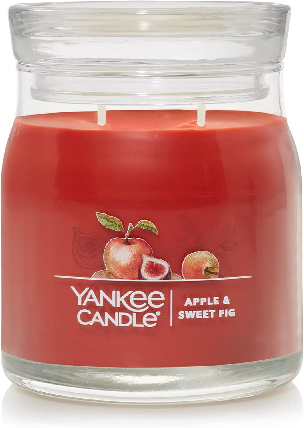 Yankee Candle Apple & Sweet Fig 2-Wick Medium Signature Jar Candle ...