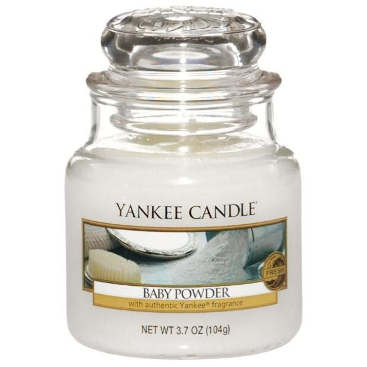 Yankee Candle Baby Powder 104g - Scented Small Jar, Long-lasting, High ...