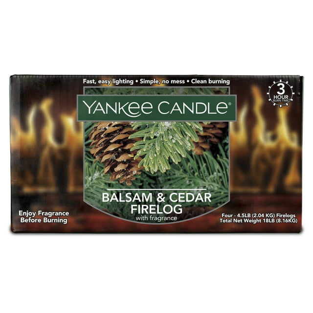Yankee Candle Balsam & Cedar Scented Firelog (Set of 4) - Walmart.com