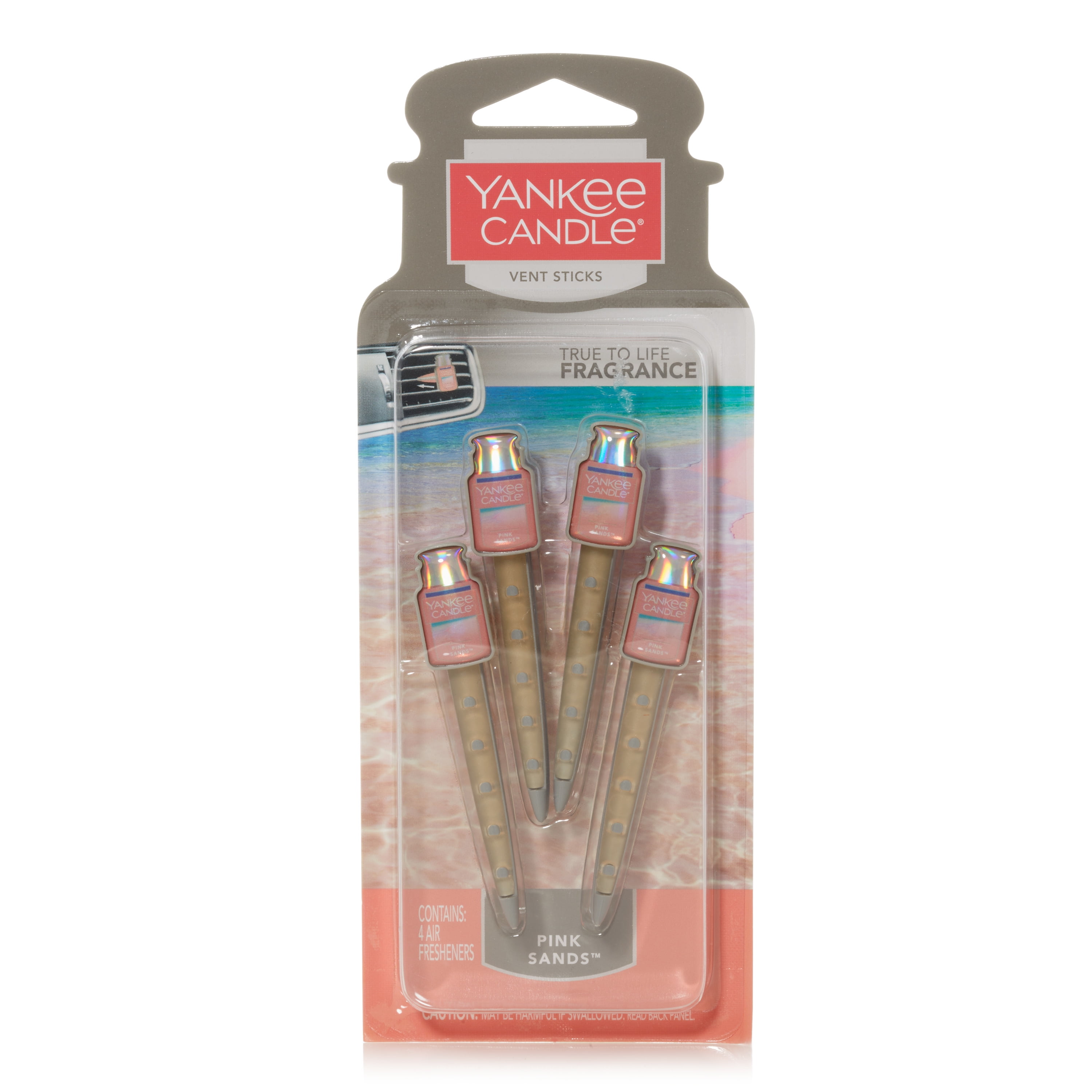 Yankee Candle Car Air Freshener Vent Sticks, Pink Sands, 4 Count, 1oz ...