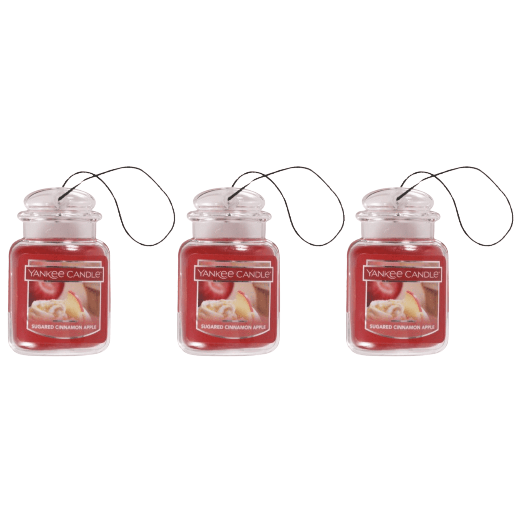 Yankee Candle Car Jar Ultimate, Sugared Cinnamon Apple, 0.96 oz 3 Pack ...