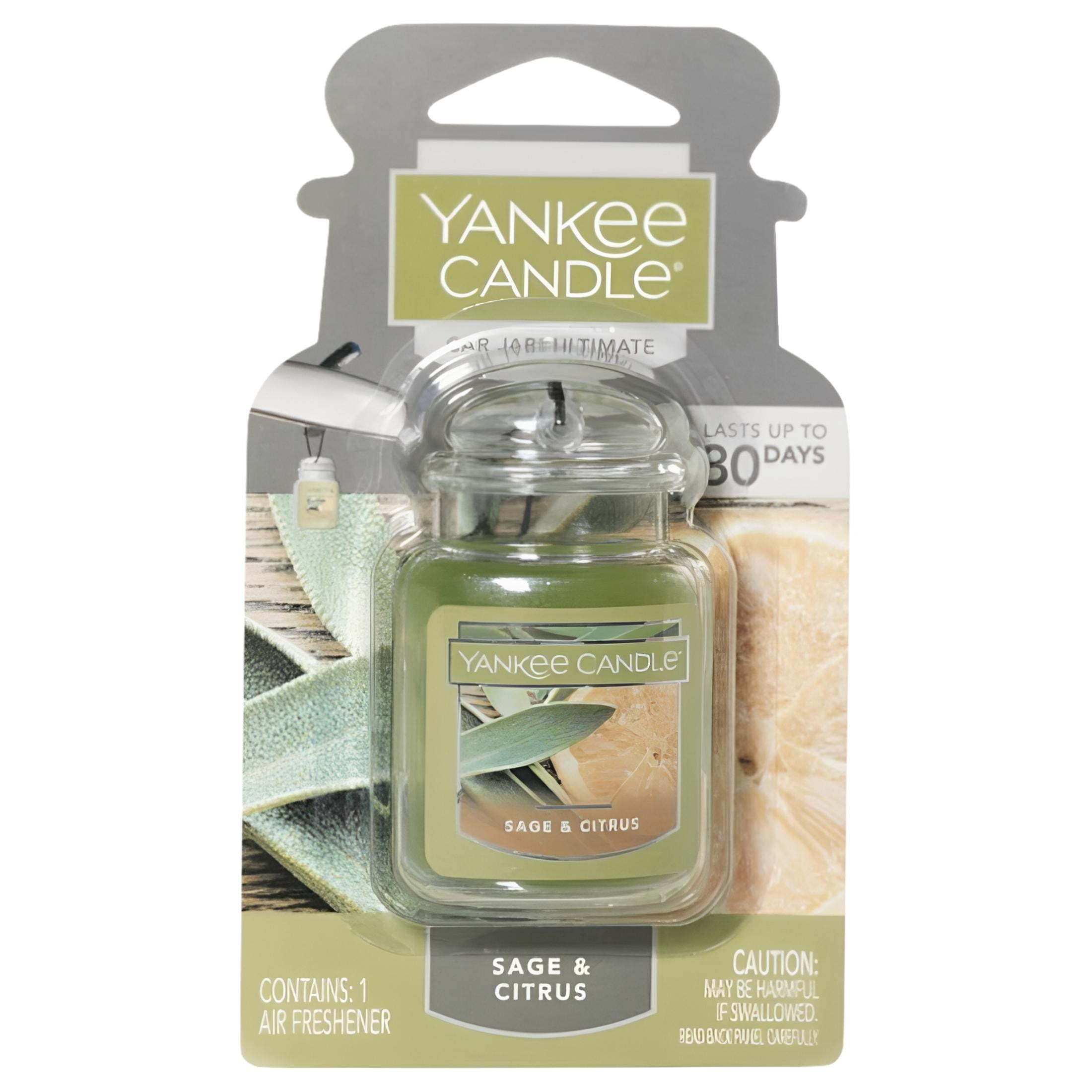 Yankee Candle Ultimate Car Jar, Sage & Citrus Scent, Hanging Odor ...