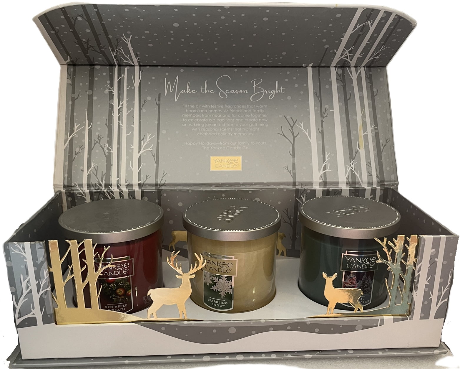 Yankee Candle Holiday Decorated Gift Box with 3 Small Tumblers - Red ...