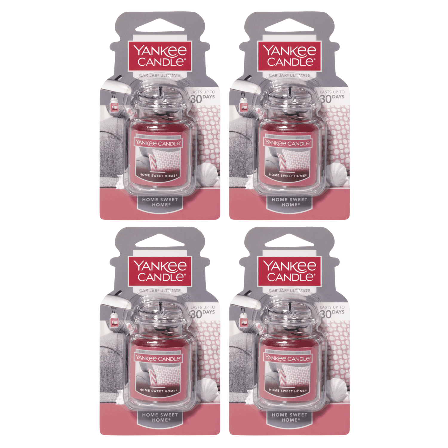 Yankee Candle Home Sweet Home Car Jar Ultimate, 0.96 oz (Pack of 4 ...