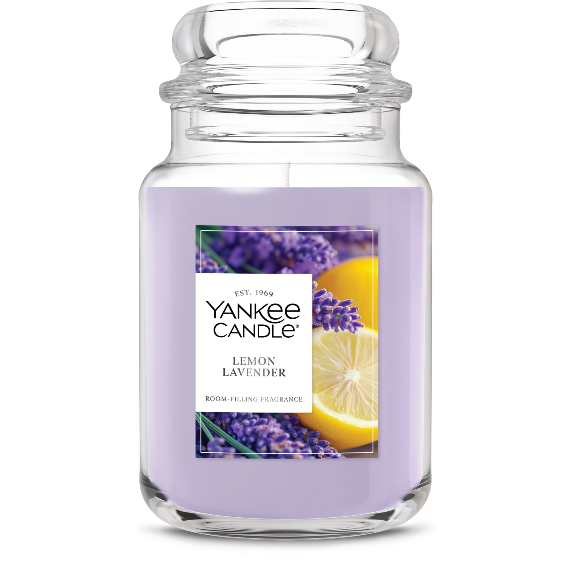 Yankee Candle Lemon Lavender Original Large Jar Scented Candles, 22 oz ...