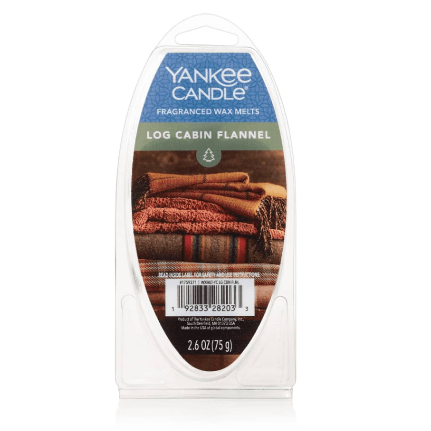 Yankee Candle Log Cabin Flannel Wax Melts 6pcs 2.6 oz Woody Earthy ...