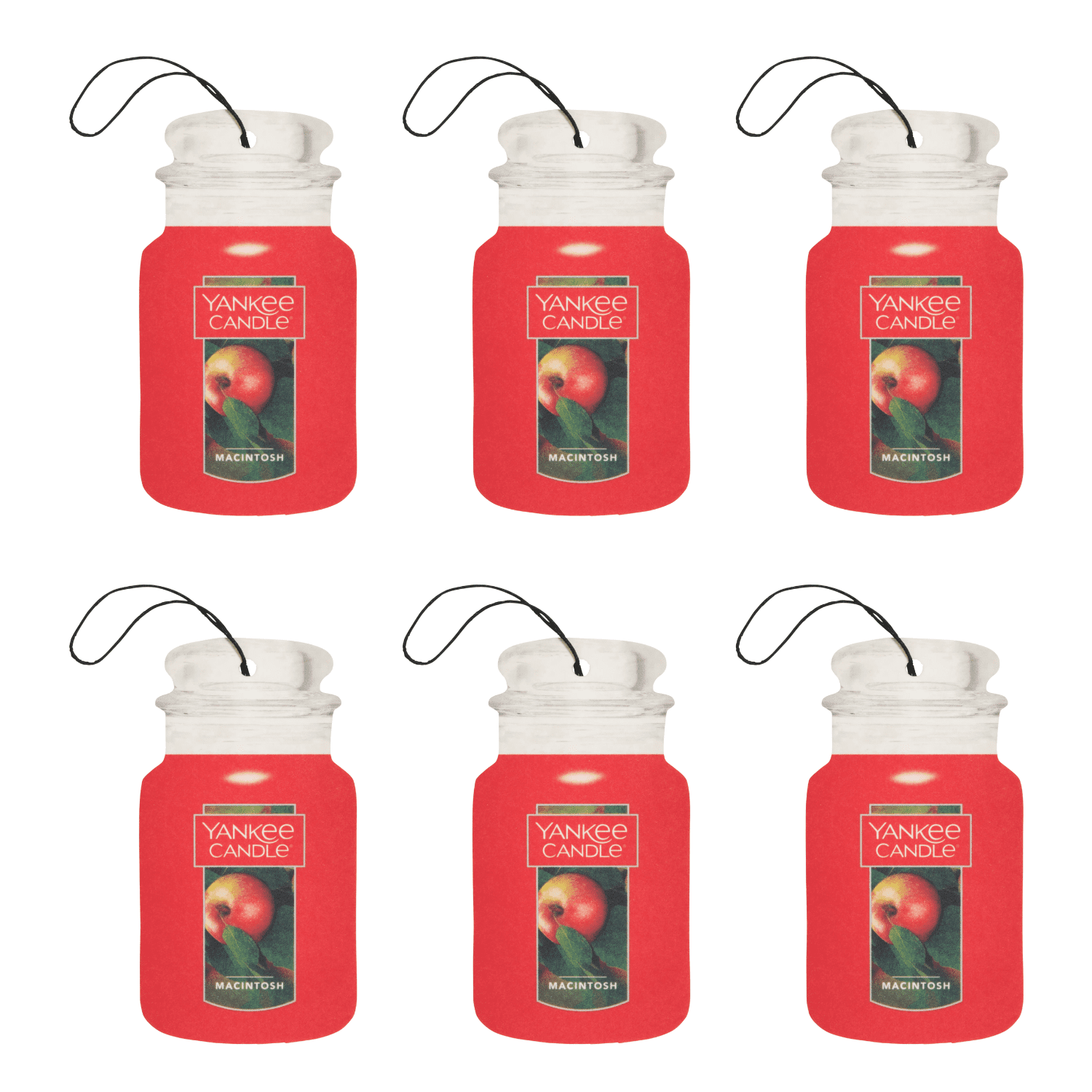 Yankee Candle Paper Car Jar, Macintosh (Pack of 6) - Walmart.com