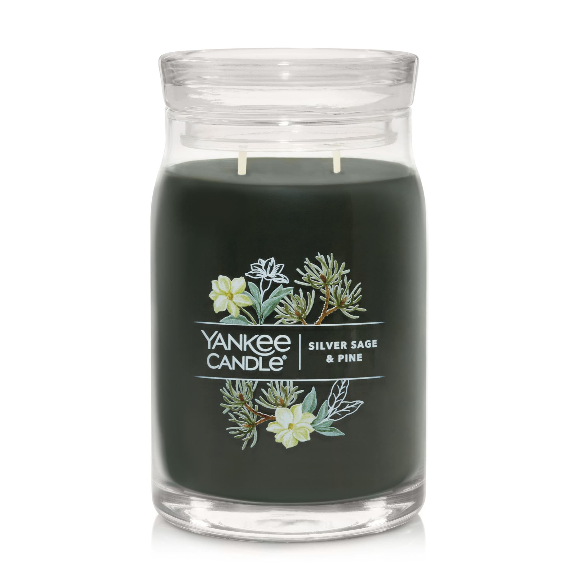 Yankee Candle Signature Large 2-Wick Candle, Silver Sage & Pine, 20 oz ...