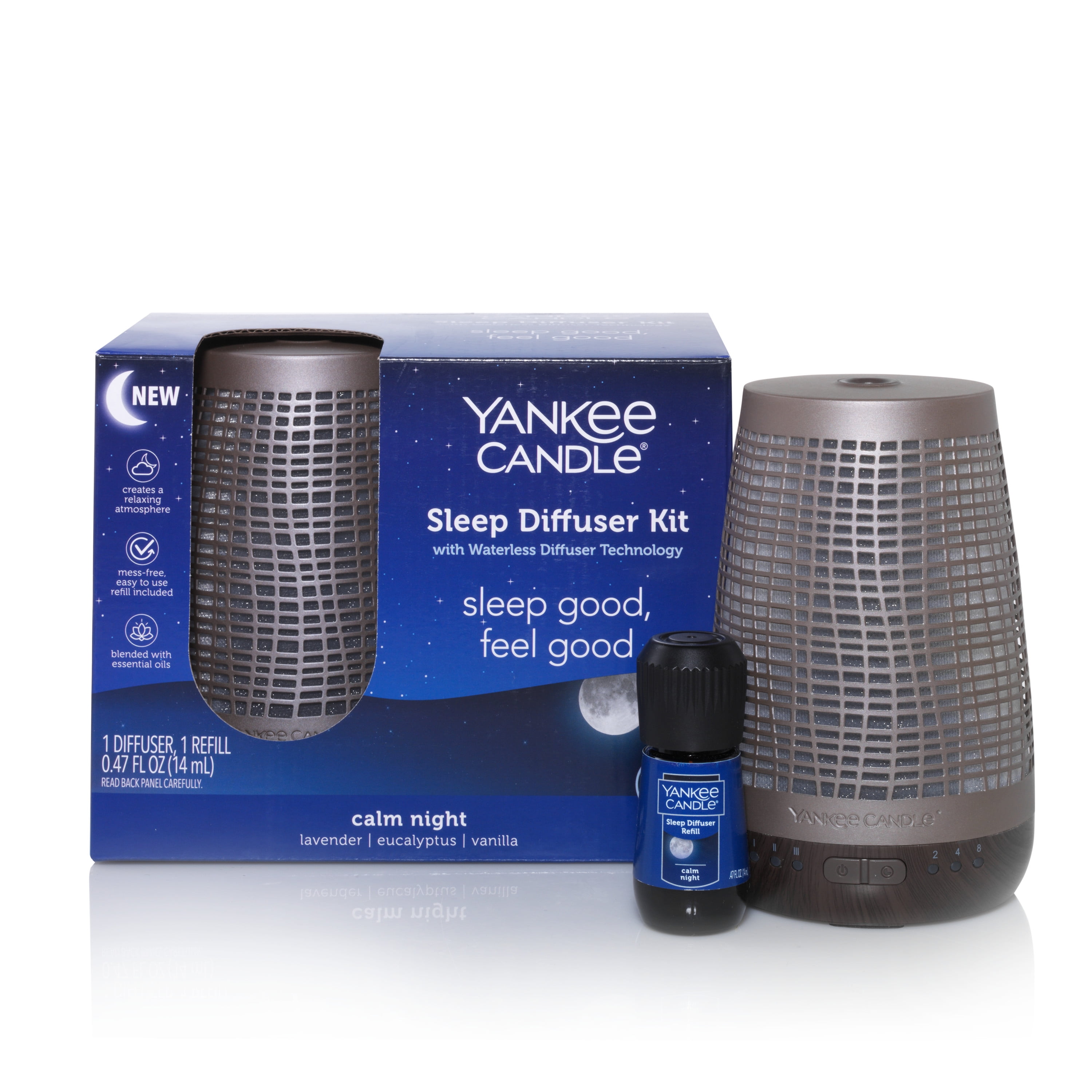Yankee Candle Sleep Diffuser Kit, Bronze, Relaxing Essential Oil Refill ...
