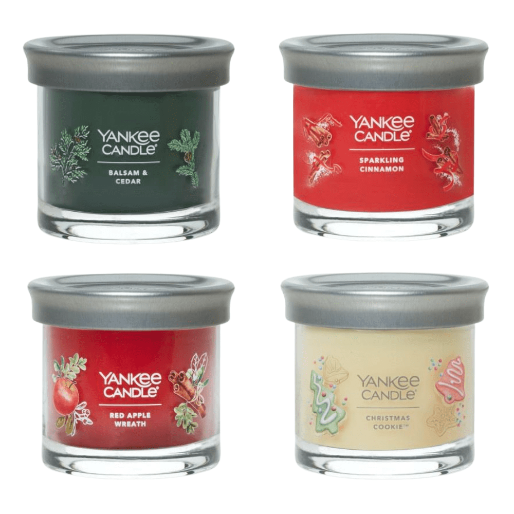 Yankee Candle Small Tumbler Jar Candles, Festive Spirit Variety Pack, 4 ...
