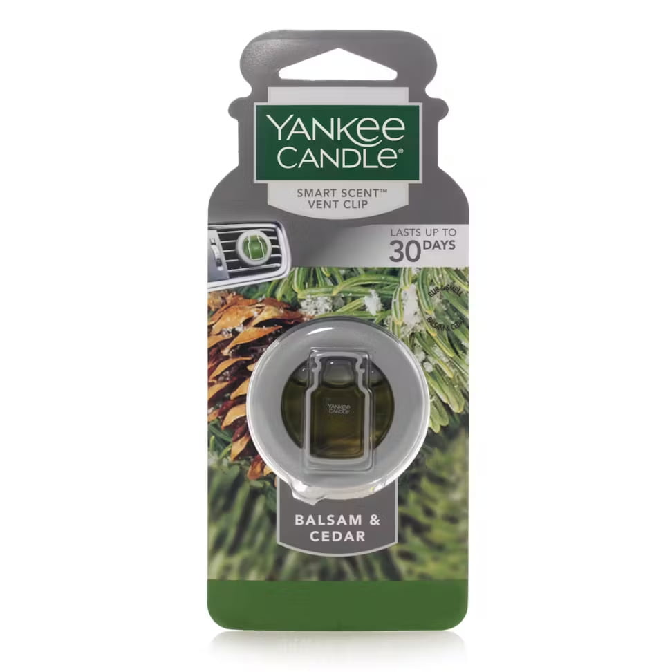 Yankee Candle Balsam & Cedar Car Vent Clip Air Freshener, Lasts up to ...
