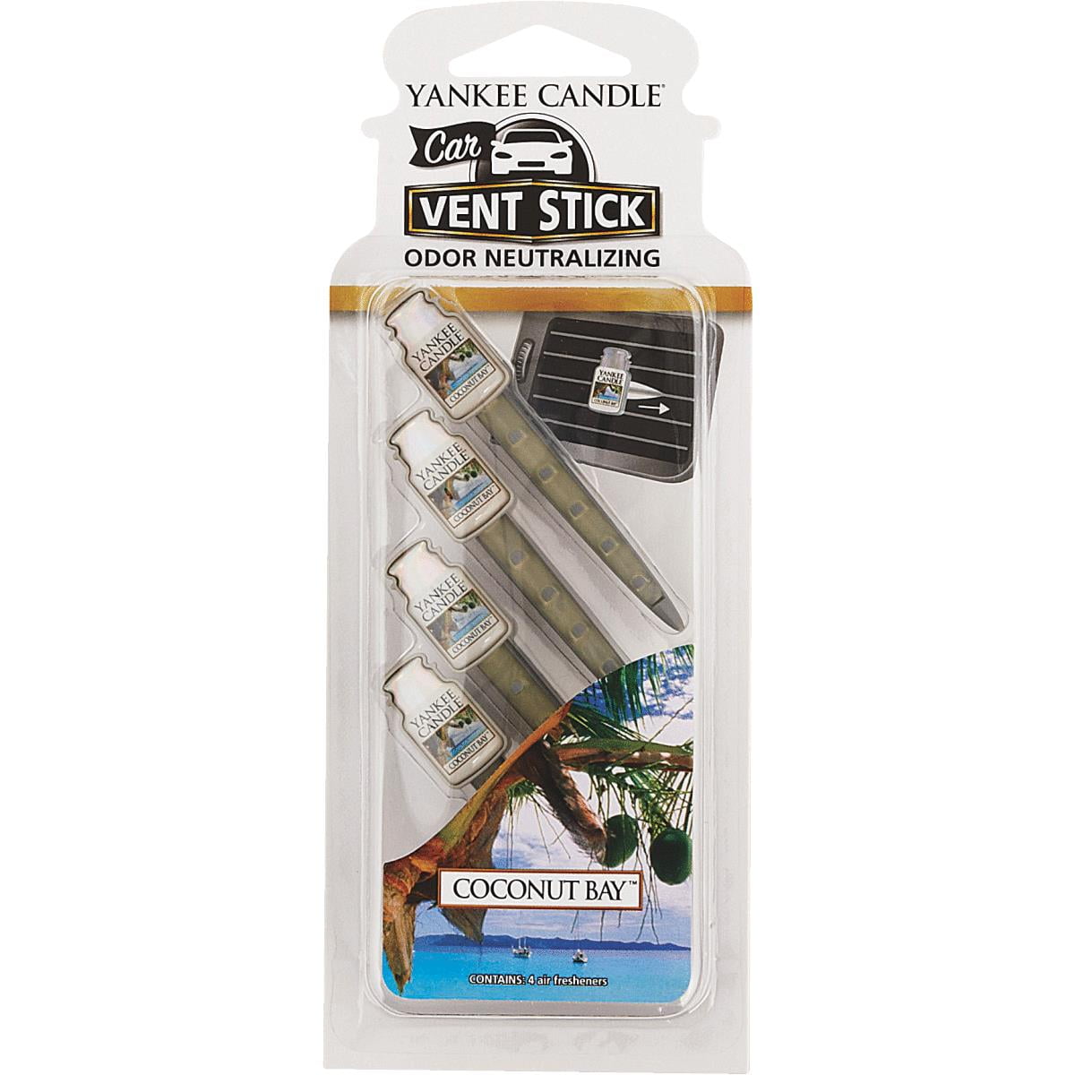 Yankee Candle Vent Stick Car Air Freshener, Coconut Bay (4-Pack ...