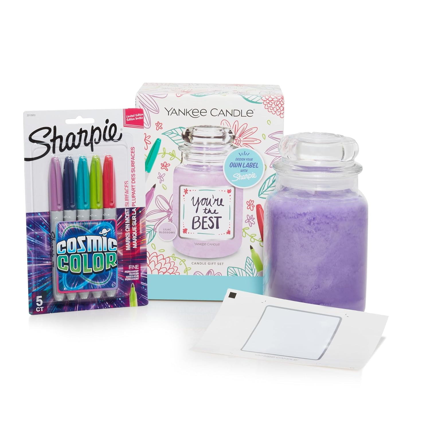 Yankee Candle x Sharpie DIY Gift Set: Lilac Blossom Scented Candle 22oz ...