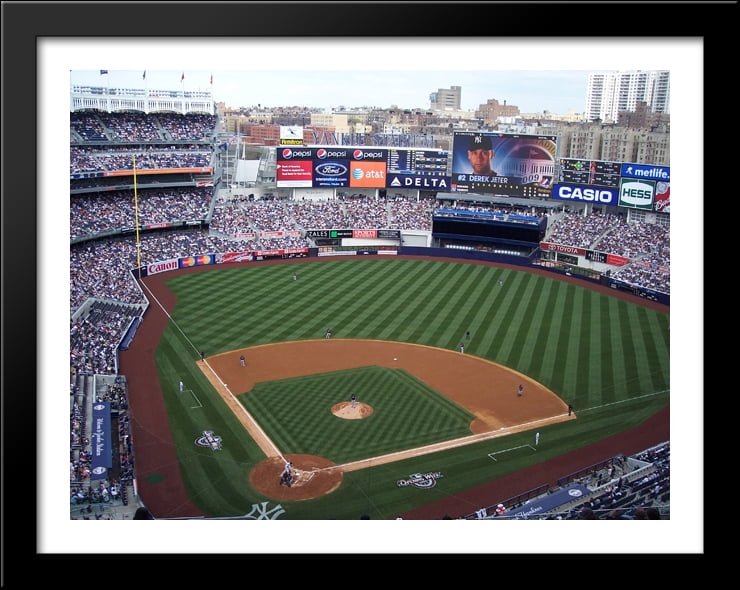 Yankee Stadium 36x28 Large Black Wood Framed Print Art - Home of the ...