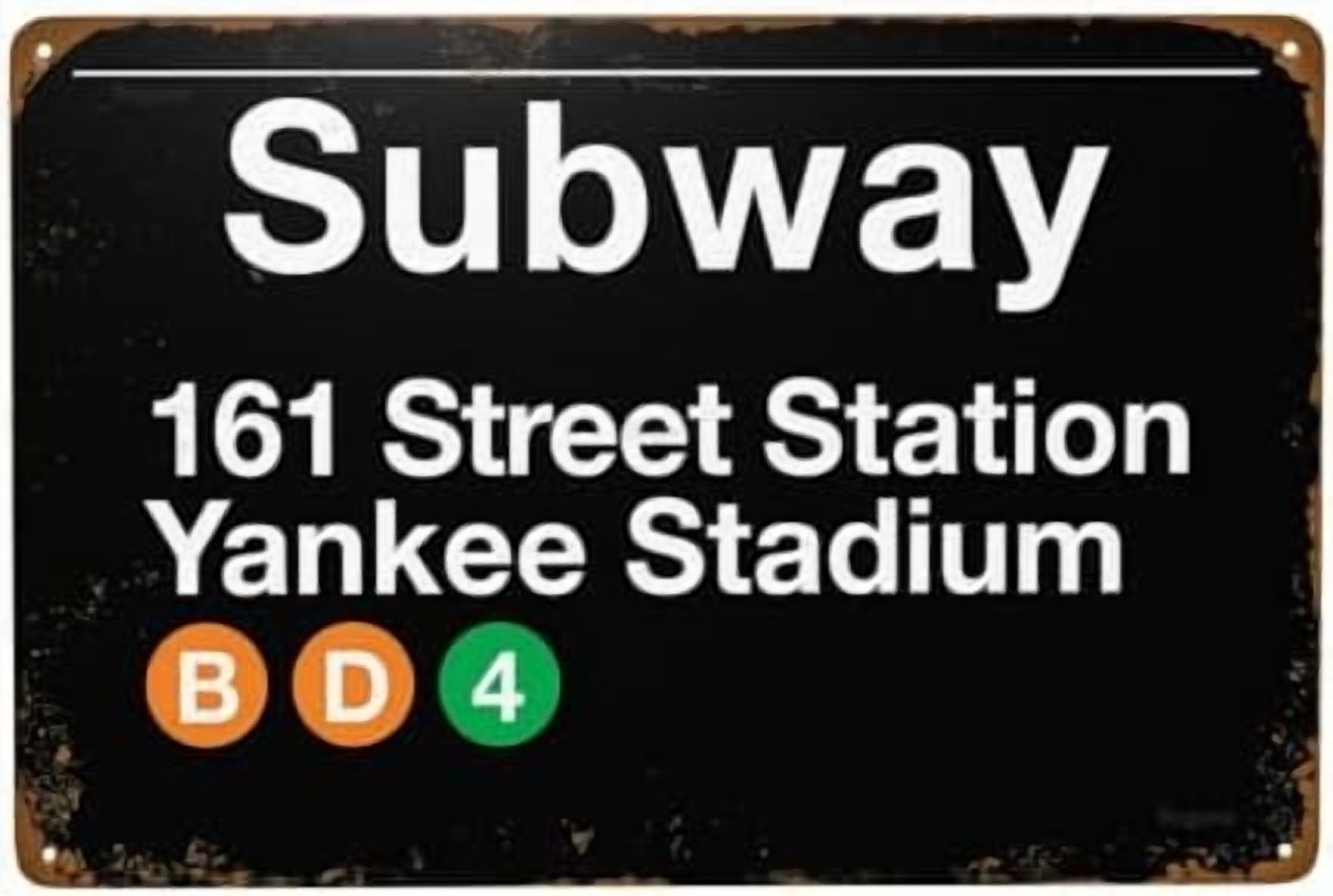 Yankee Stadium Subway Vintage Metal Sign, Retro Tin Signs Posters for ...