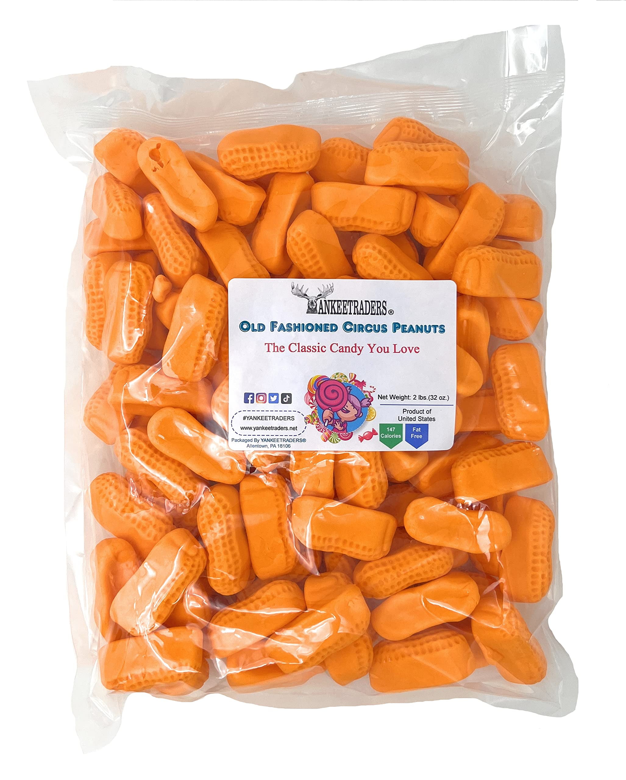 Yankee Traders Brand Candy, DEF29 Circus Peanuts, 2 Pound - Walmart.com