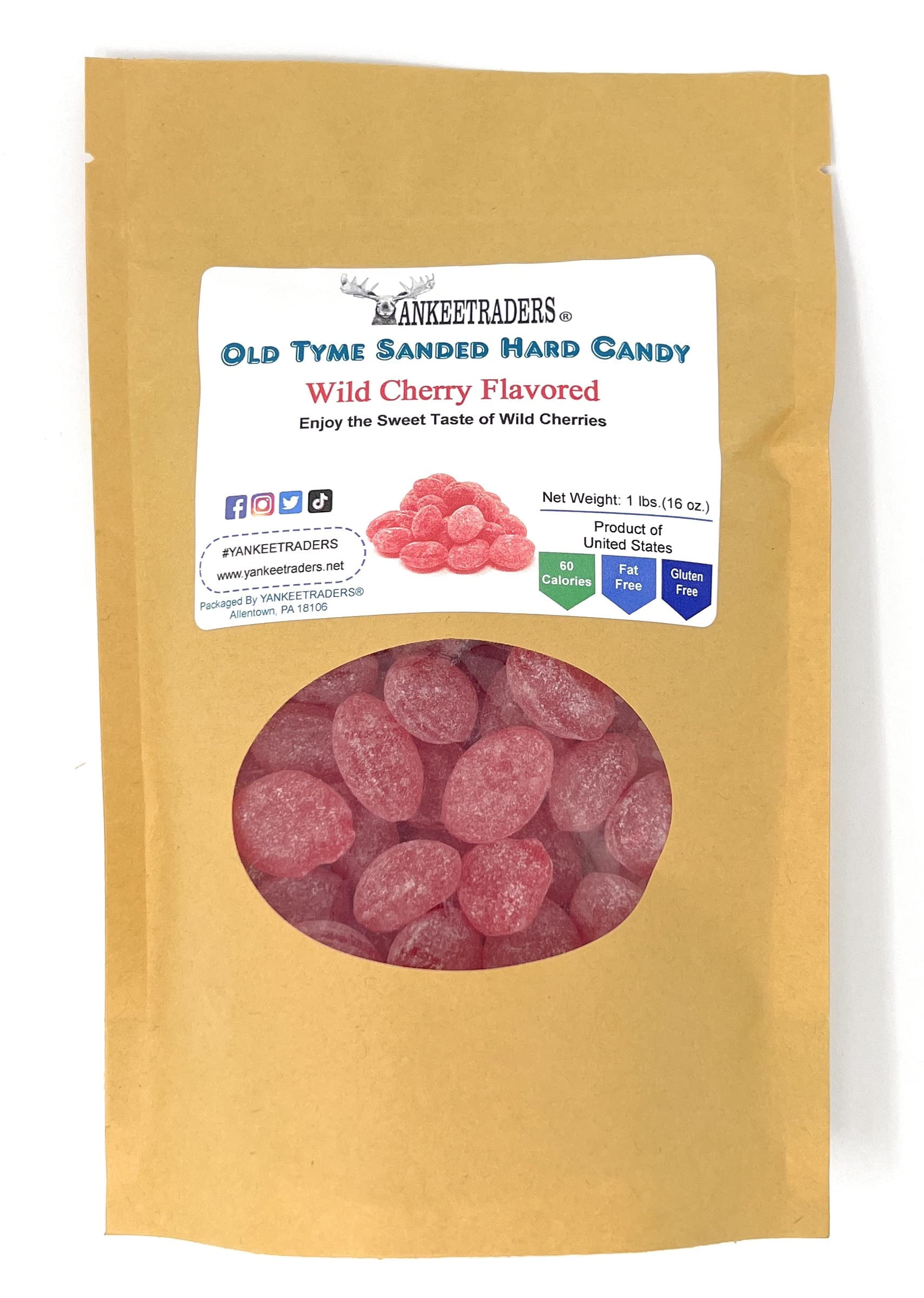 Yankee Traders Old Tyme Sanded Hard Candy, Cherry, 1 Pound - Walmart ...