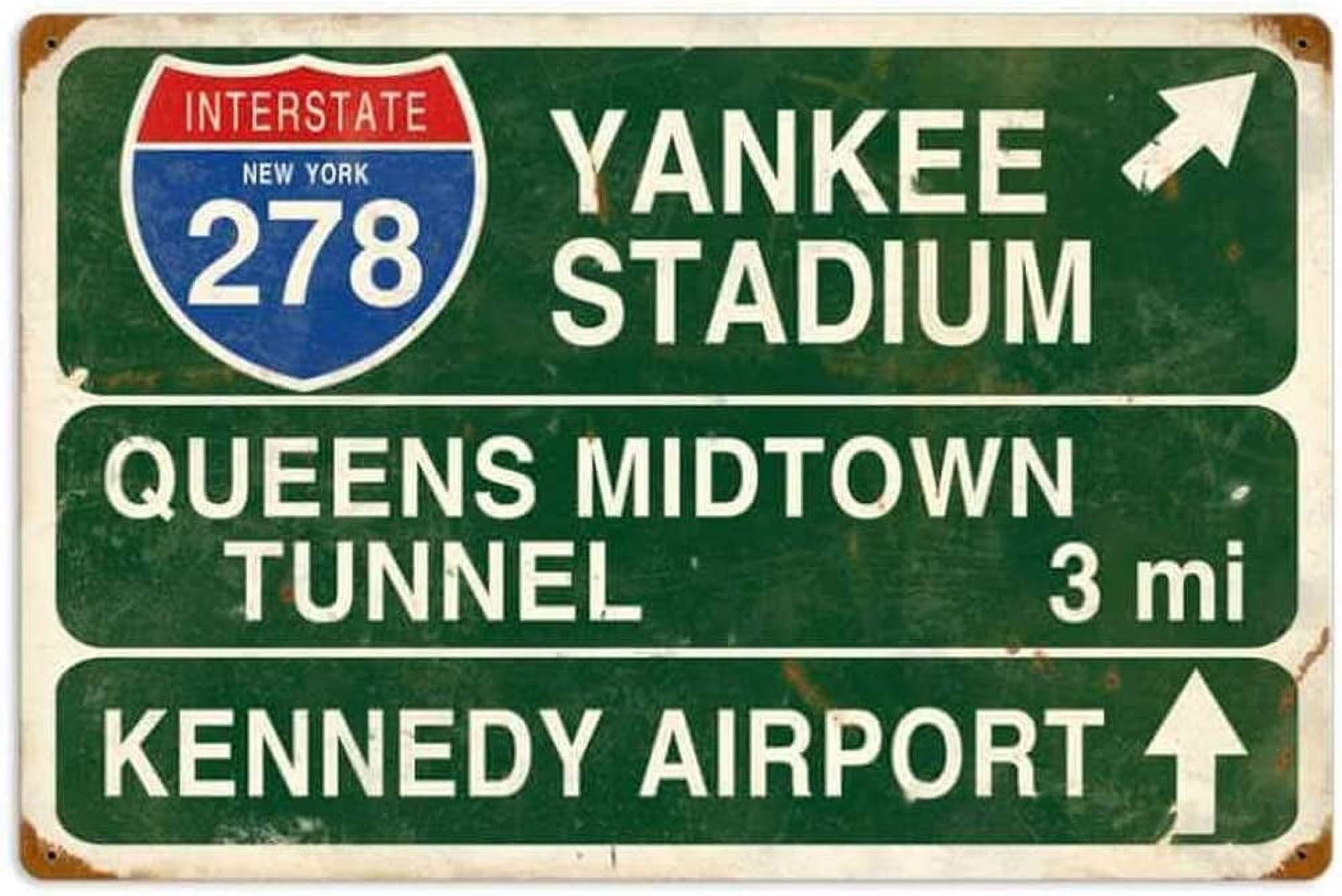 Yankee Vintage Retro Rustic Stadium Metal Tin Sign Pub Store Wall Decor ...