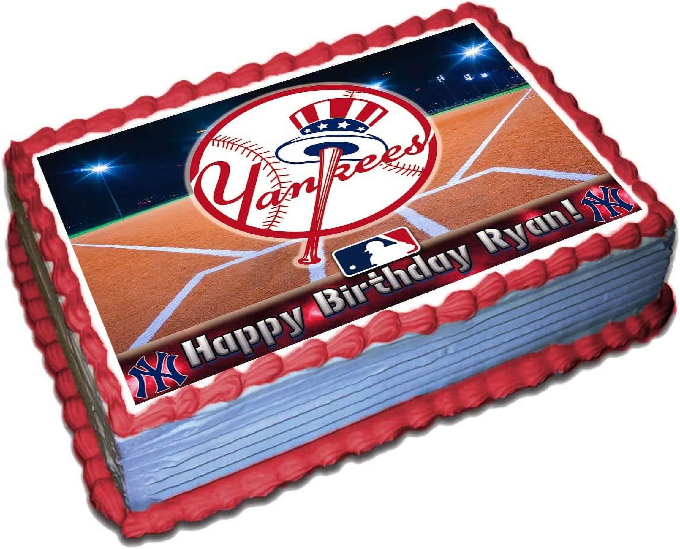 Yankees Cake Topper 1/4 8.5 x 10.5 Inches Birthday Cake Topper ...