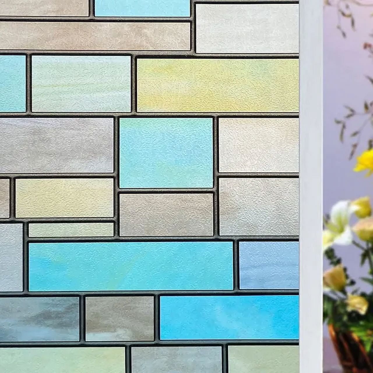 Yanluna 2/4m Flower Window Film Vinyl Opaque Glass Film Privacy ...