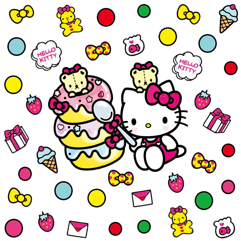 Yanluna Cartoon Cute Hello Kitty Children‘s Room Wall Sticker ...