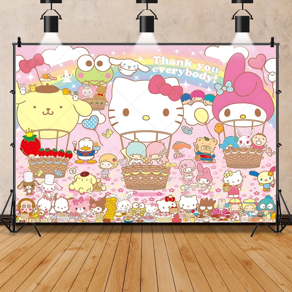 Yanluna Custom Hello Kitty Backdrop Girl Shower First Birthday Party ...