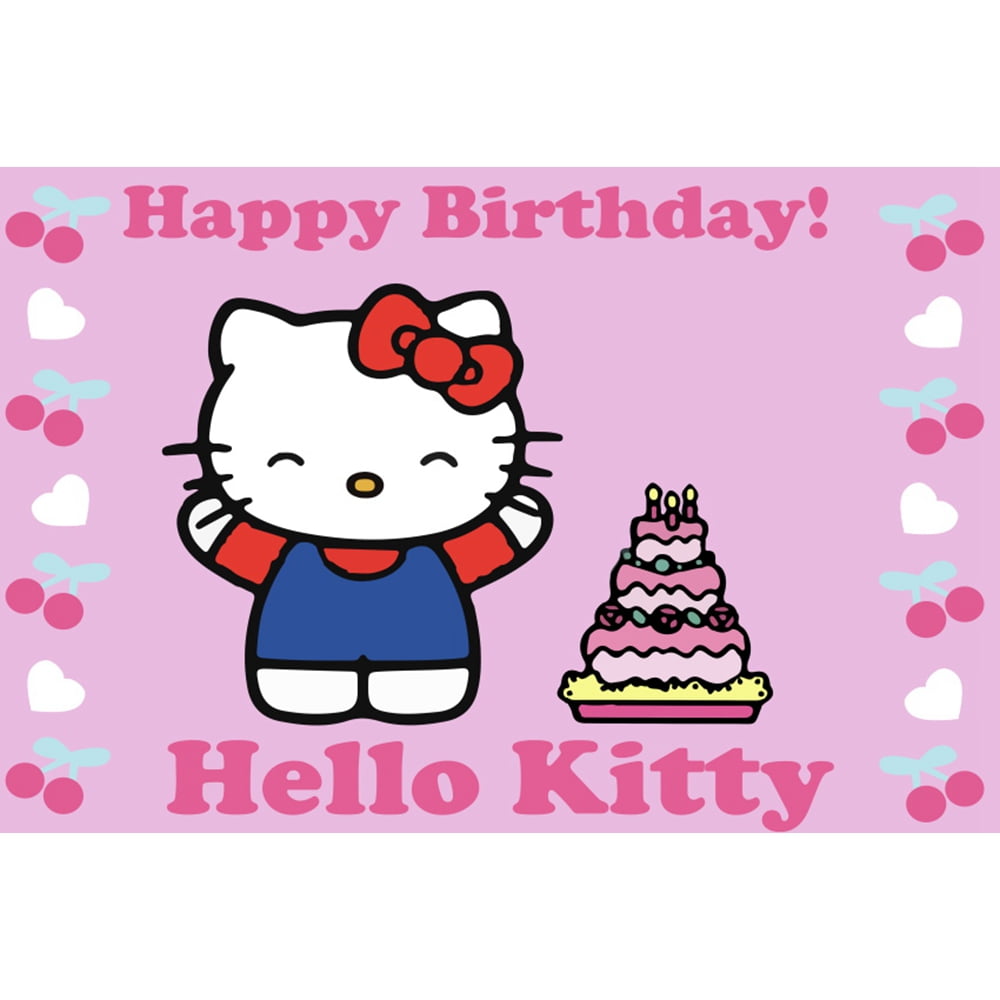Yanluna Custom Kuromi Hello Kitty Party Backdrop Decor Girl Kids ...