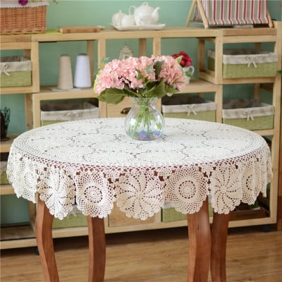Yanluna Handmade Crochet Tablecloth Nice Hand Crochet Dinner Round ...