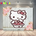 Yanluna Hello Kitty Banner Girls Photo Backdrop Kids Birthday Party ...