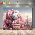 Yanluna Hello Kitty Banner Girls Photo Backdrop Kids Birthday Party ...