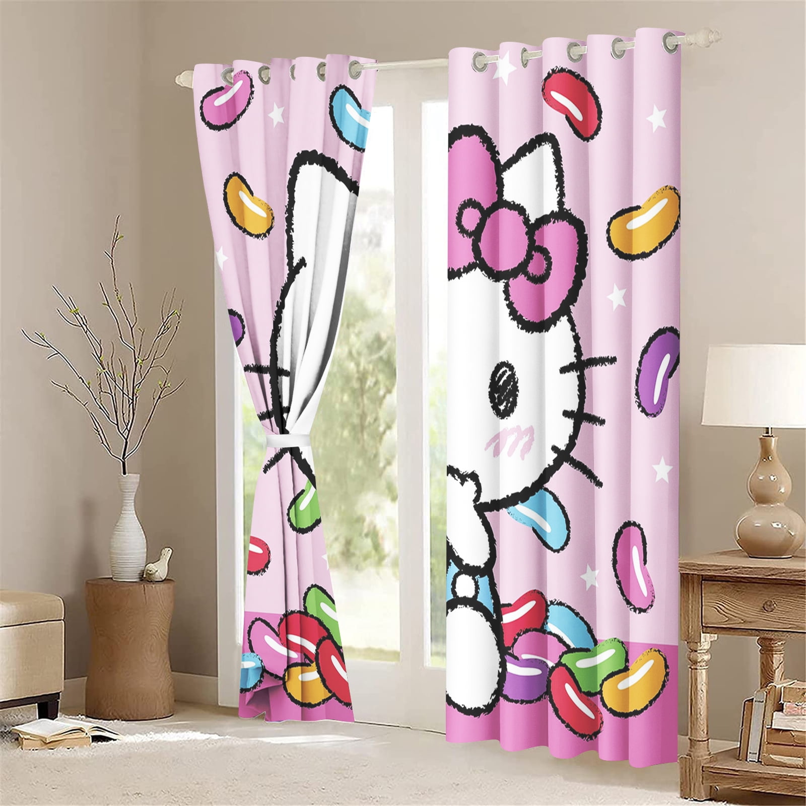 Yanluna Hello Kitty Cartoon Sanrio Curtain Window Animation Blackout ...