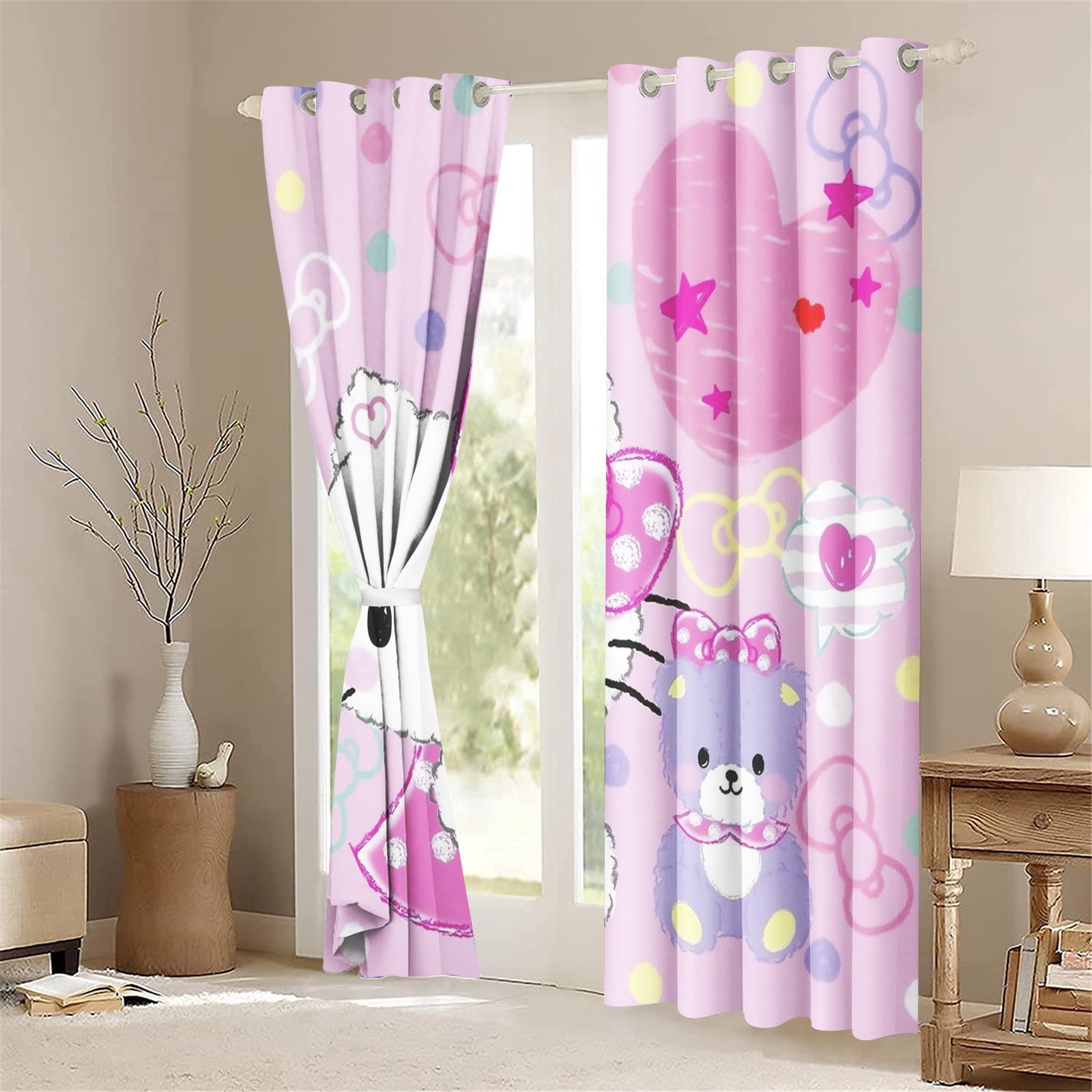 Yanluna Hello Kitty Cartoon Sanrio Curtain Window Animation Blackout ...