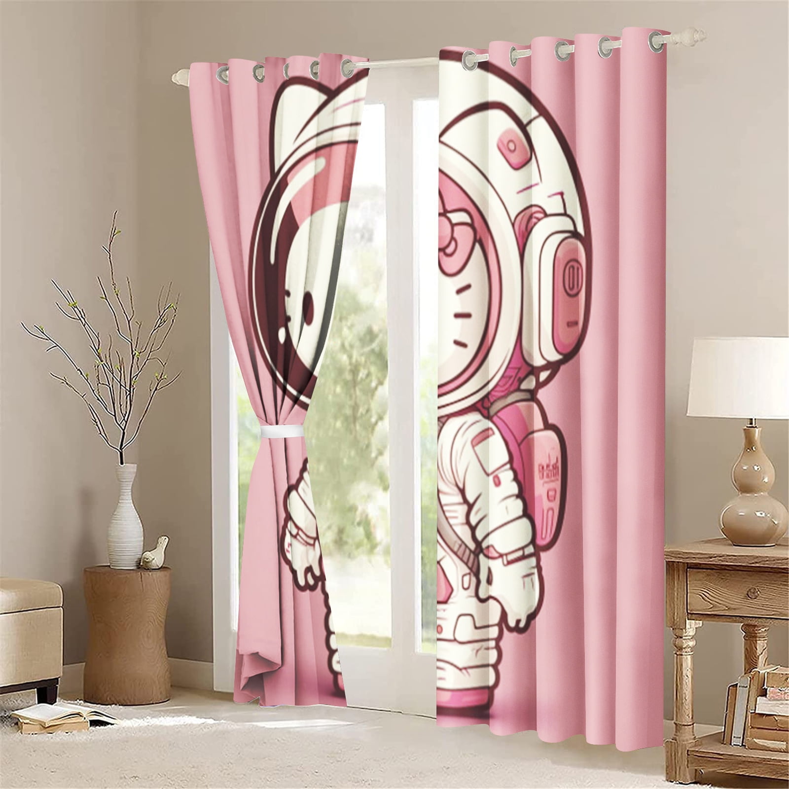 Yanluna Hello Kitty Cartoon Sanrio Curtain Window Animation Blackout ...